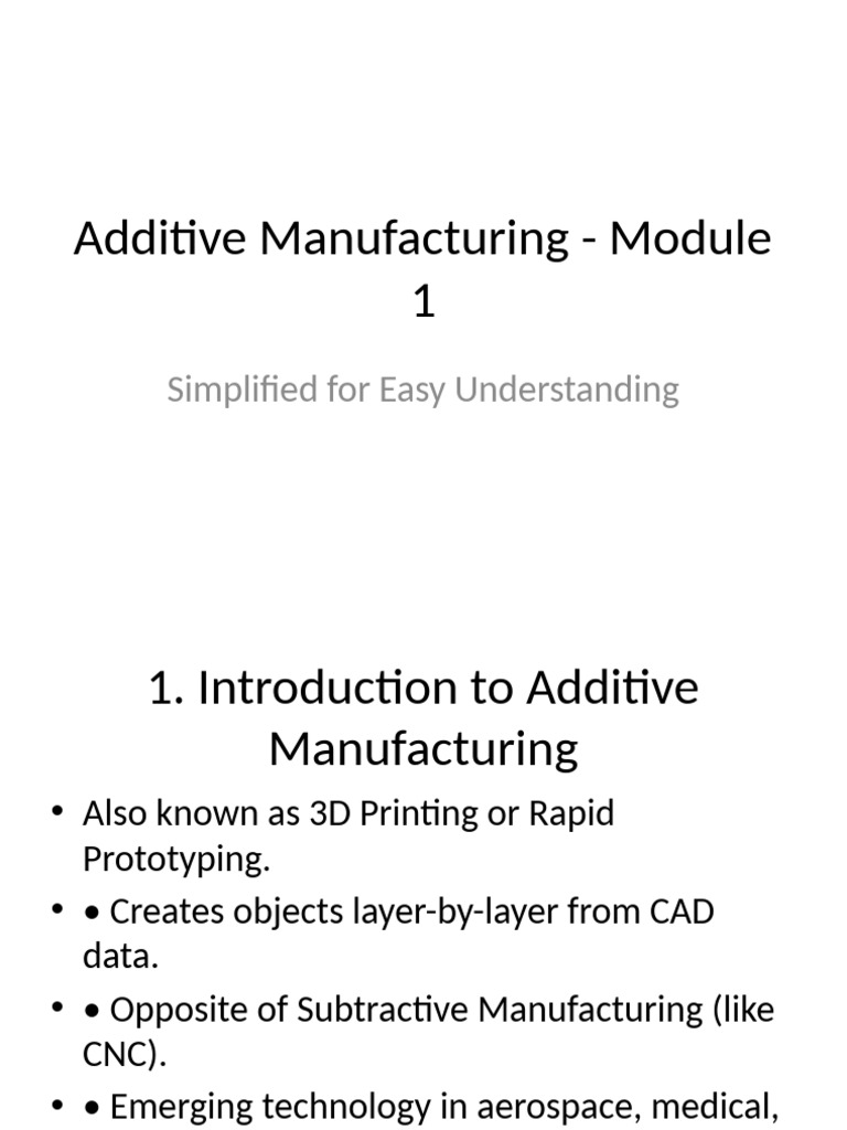 Additive Manufacturing Overview Guide | PDF | 3 D Printing | Secondary ...