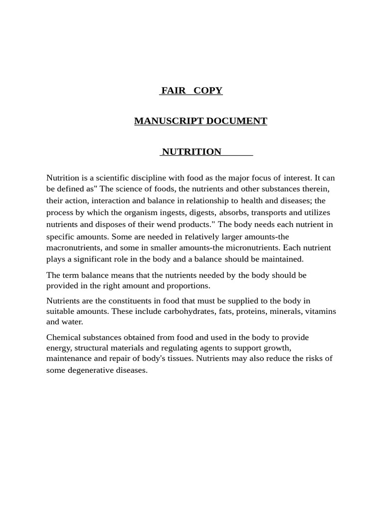 Fair Copy of Manuscript Document | PDF
