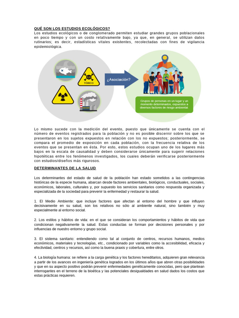Estudios Ecológicos y Determinantes de Salud | PDF | Infección ...
