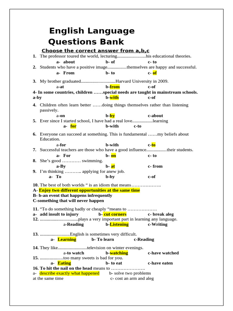 English Language Bank Geography | PDF