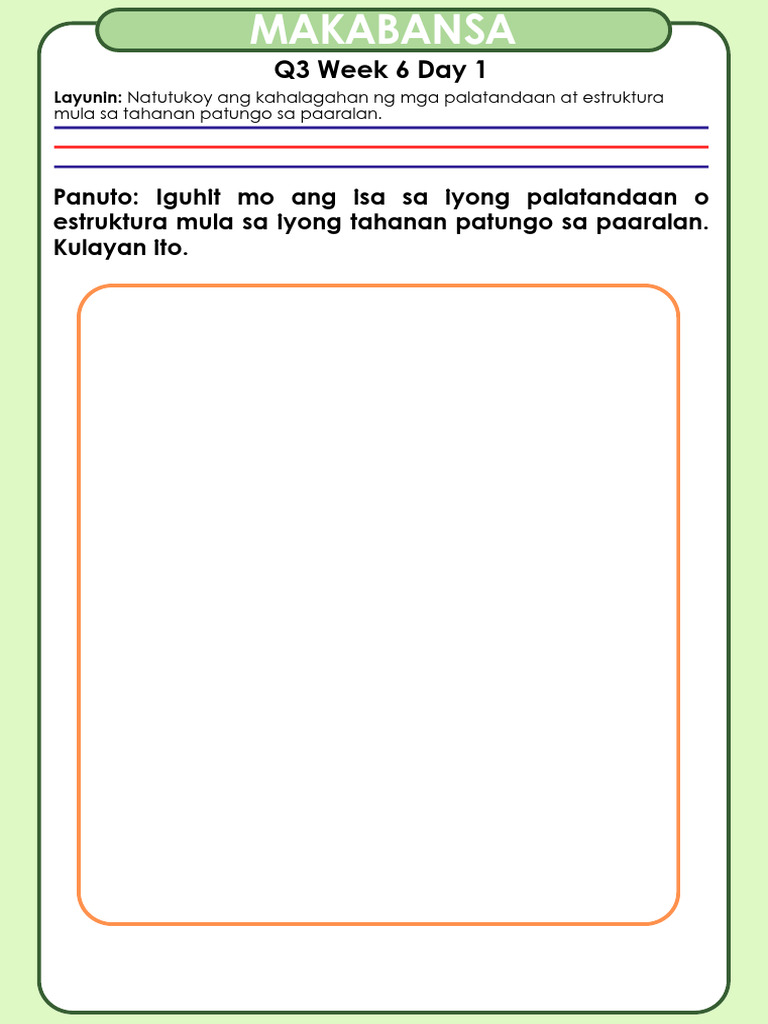 q3 Makabansa Worksheet Week 6 | PDF