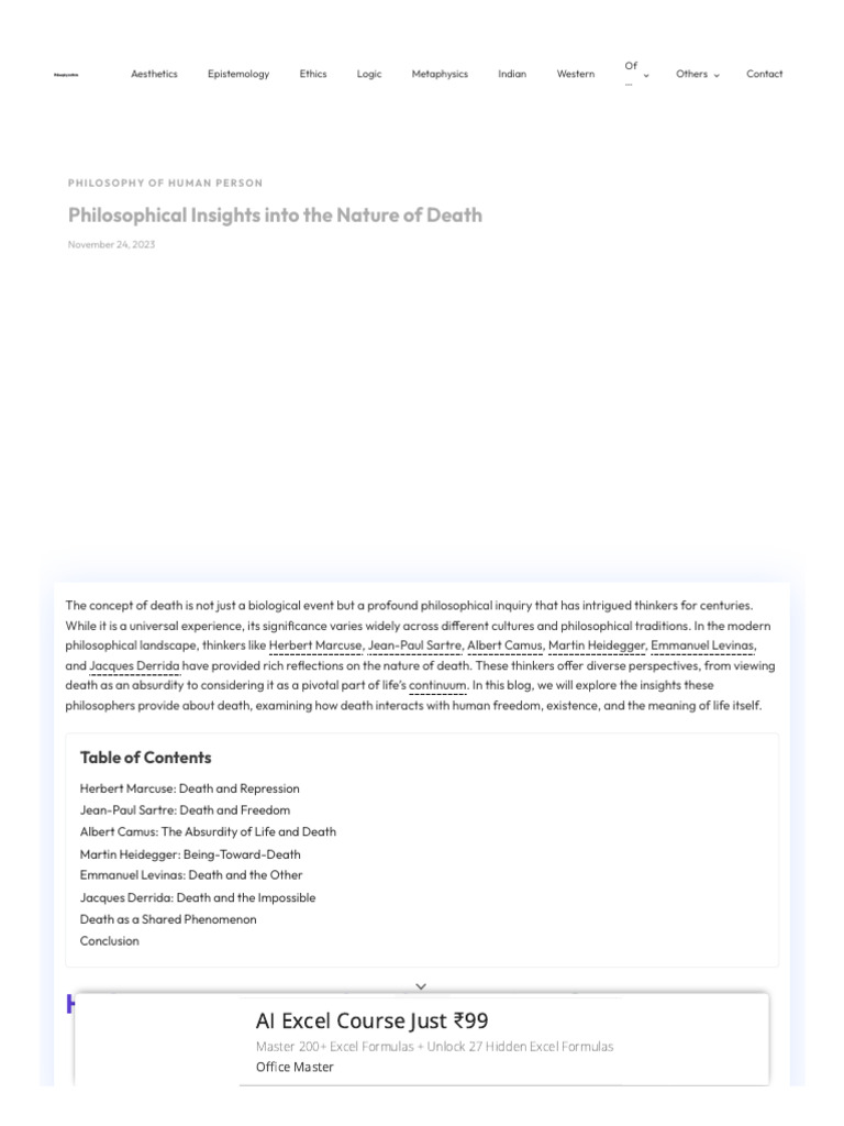 Philosophical Insights Into the Nature of Death • Philosophy Institute ...