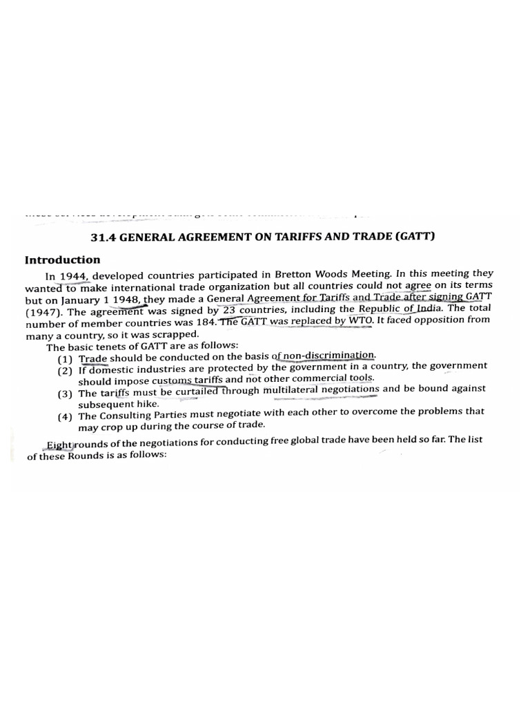 GATT+WTO, World Bank, IMF. Very much important | PDF