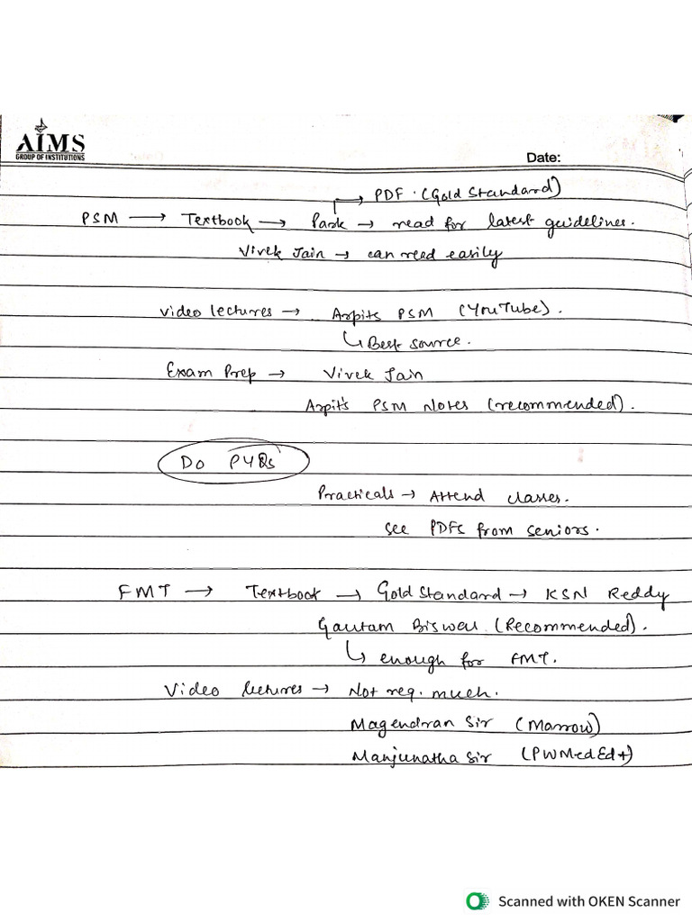 3rd Year Study Plan | PDF