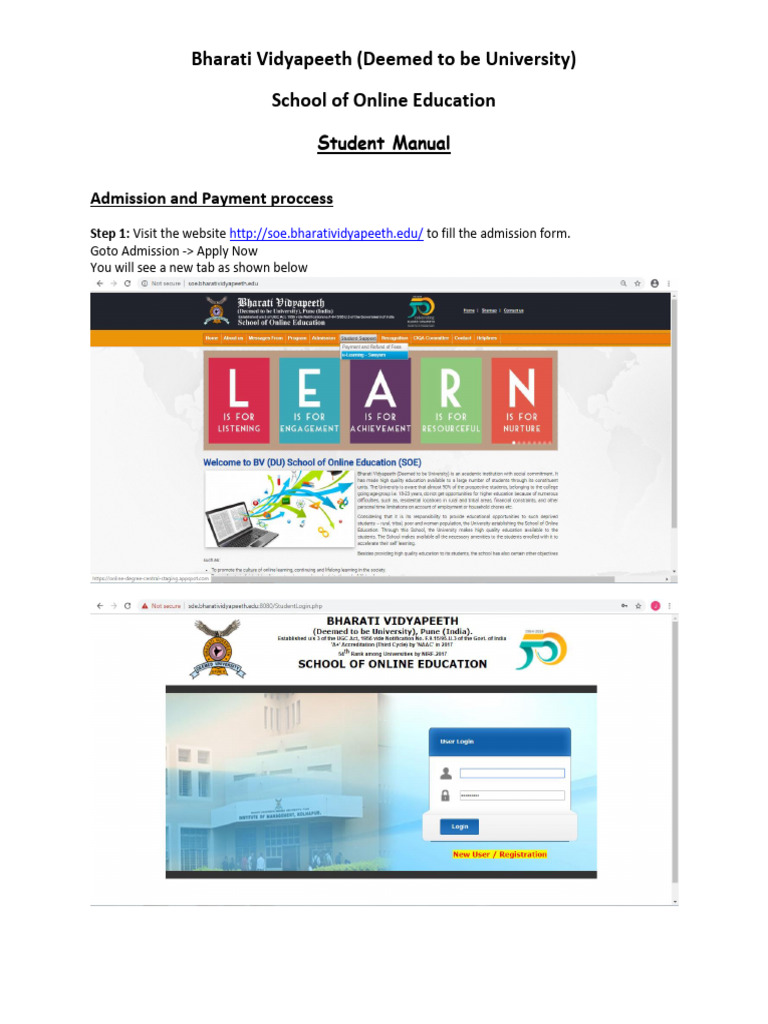 Student Manual For Online Admission 201219 | PDF | Identity Document