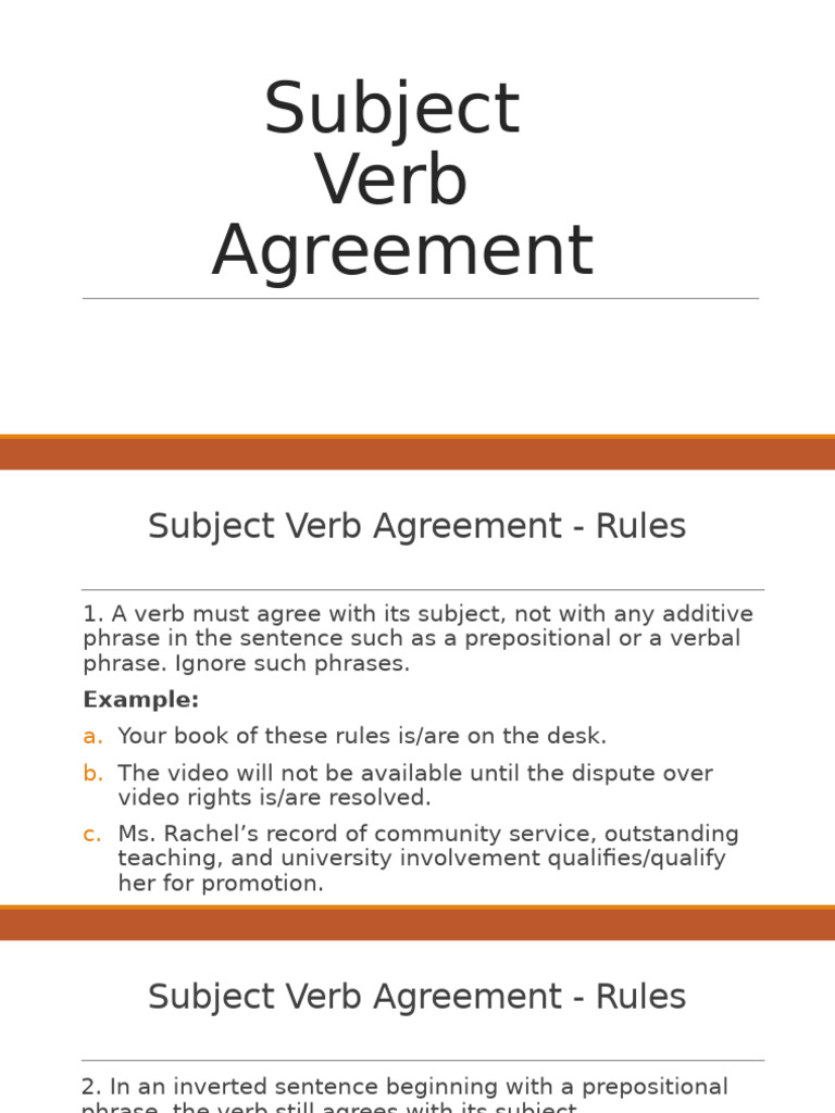 Subject-Verb Agreement Rules Guide | PDF | Plural | Grammatical Number