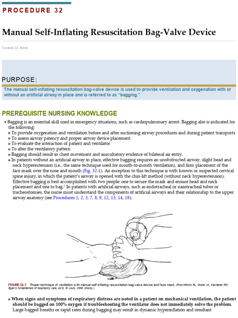 Manual Resuscitation Bag Techniques | PDF | Cardiopulmonary ...