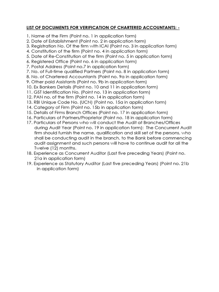 Verification Documents for Accountants & Retired Officers | PDF