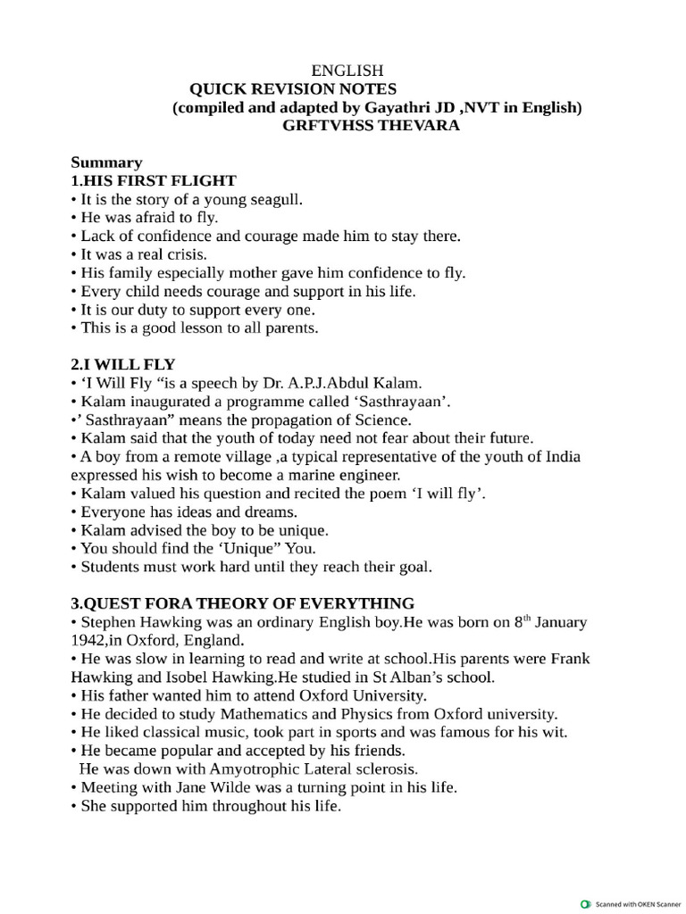 1 English Notes | PDF