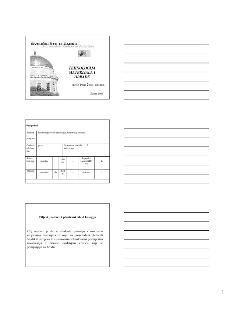 Tehnologija Materijala I Obrade | PDF