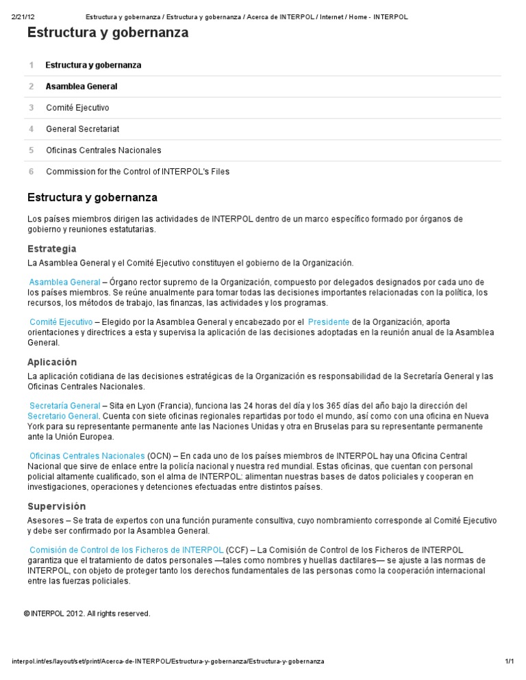Estructura y Gobernanza - Estructura y Gobernanza - Acerca de INTERPOL ...