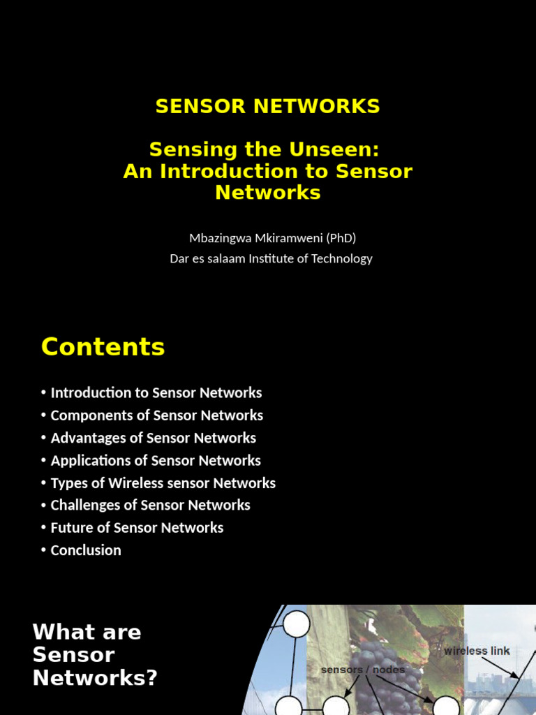 1. Sensor Networks- Introduction in telecom | PDF | Wireless Sensor ...
