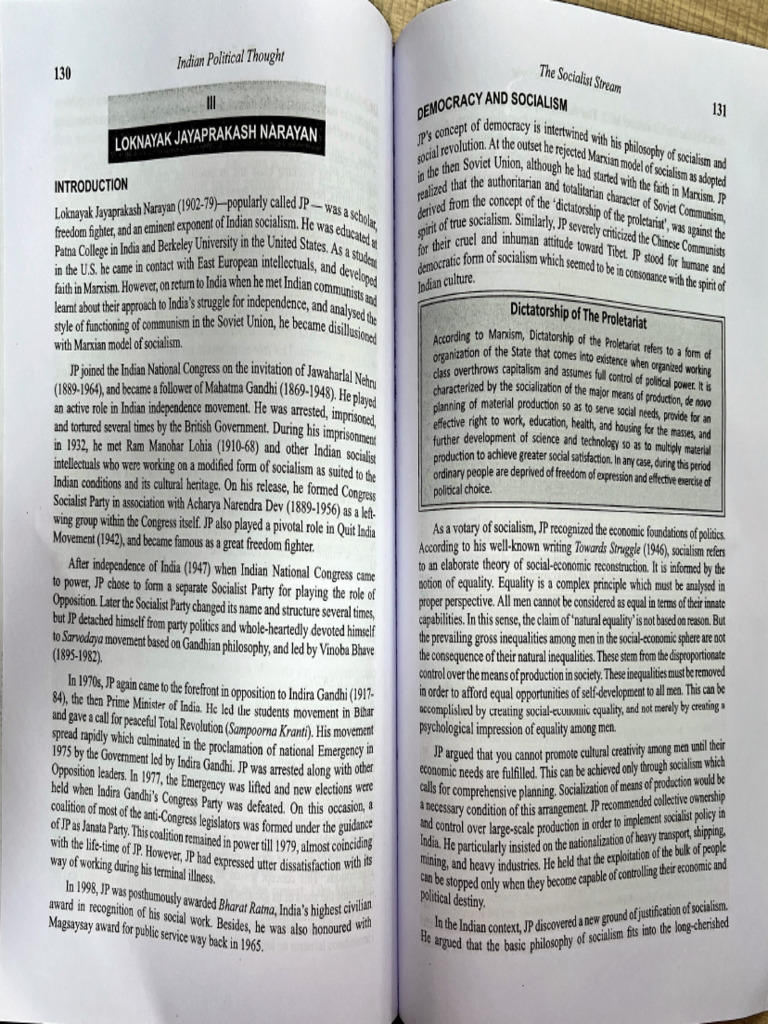 Module 8 & 9 - JP & Ram Manohar Lohia | PDF | Indian National Congress