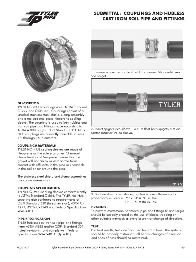 Submittal For Cast Iron Pipes | PDF | Pipe (Fluid Conveyance ...
