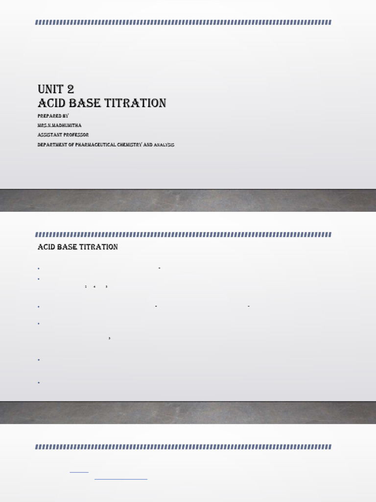 Acid-Base Titration Overview and Theories | PDF | Acid | Chemical ...