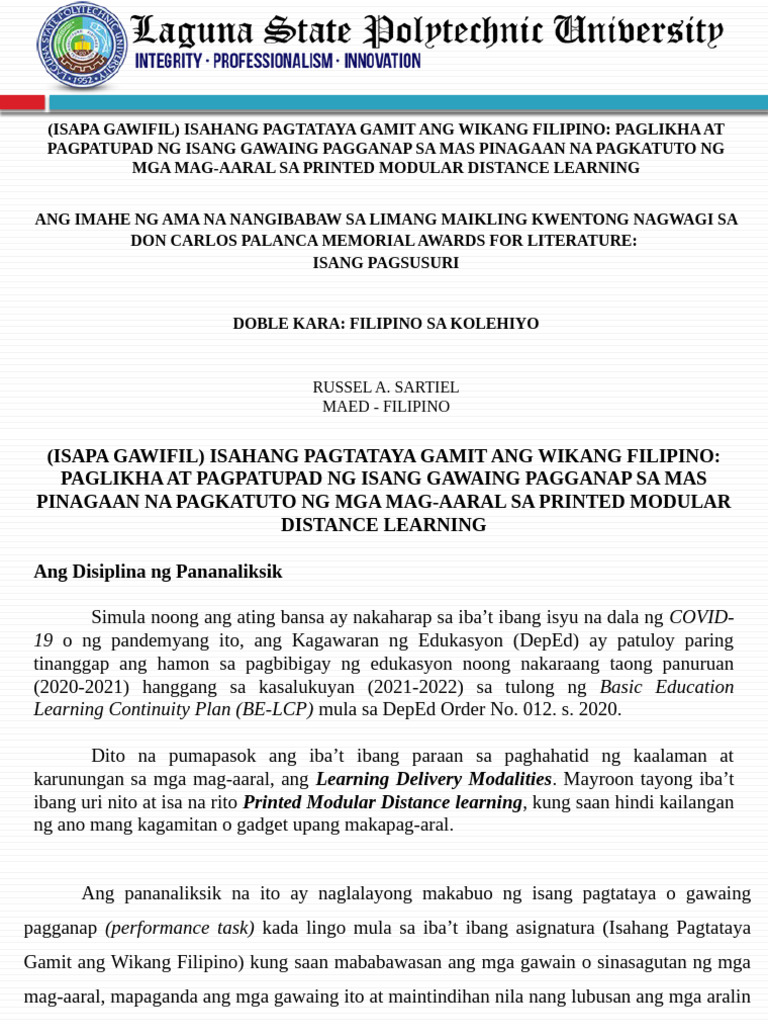 Title-Proposal Concept-Paper Russel Sartiel | PDF