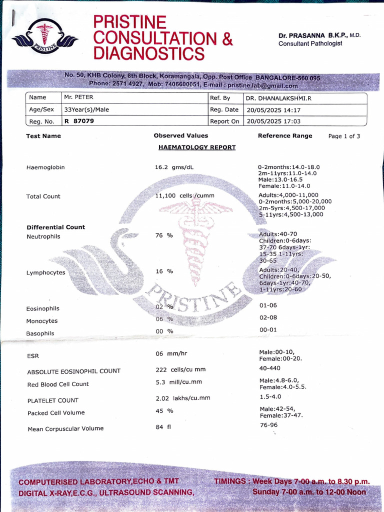 Blood Test Reports | PDF