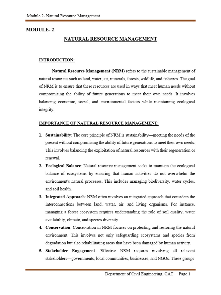 Natural Resource Management Overview | PDF | Biofuel | Wind Power