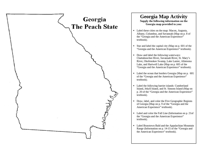 Georgia Map Activity 1pq6fx9 | PDF
