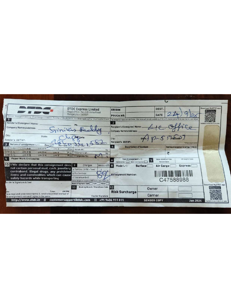 Courier Slip | PDF