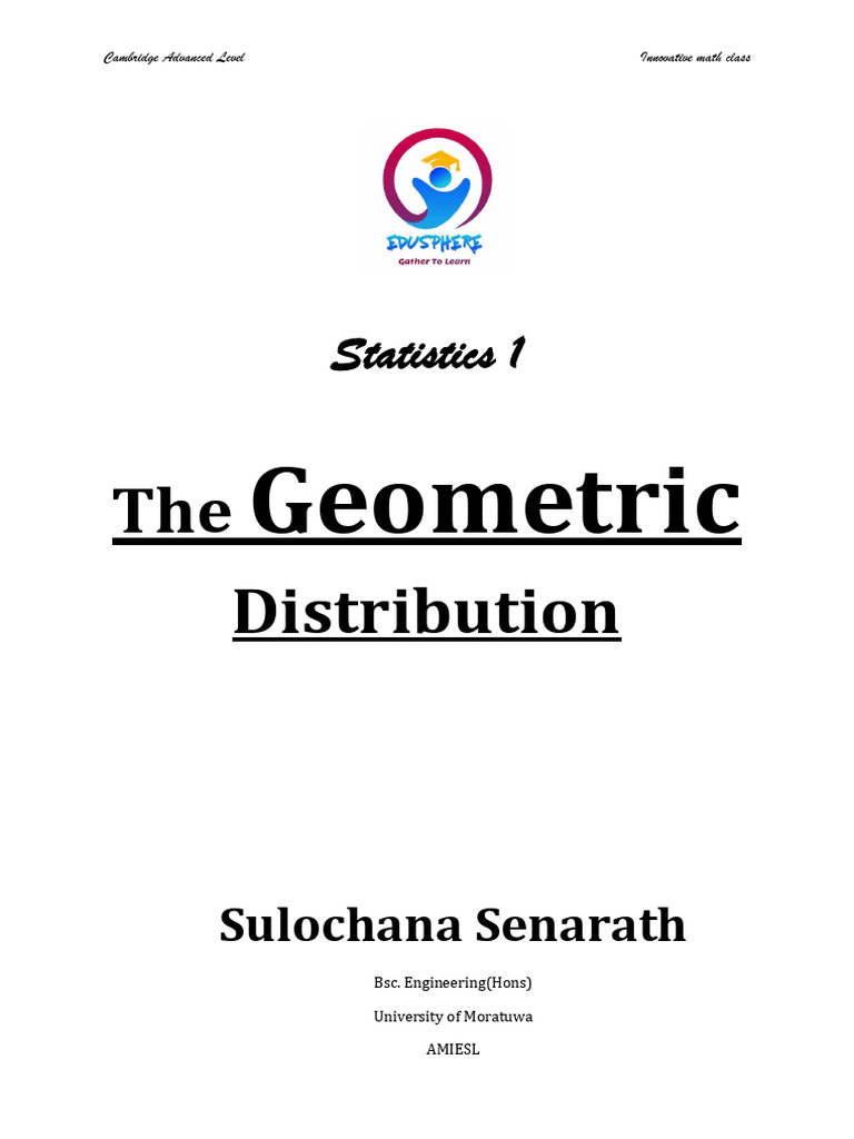 6-The Geometric Distributions | PDF