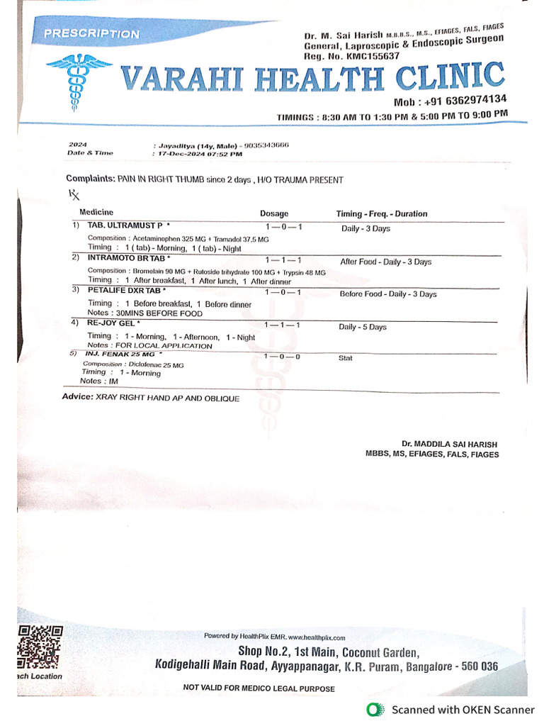 Jayaditya X Ray | PDF