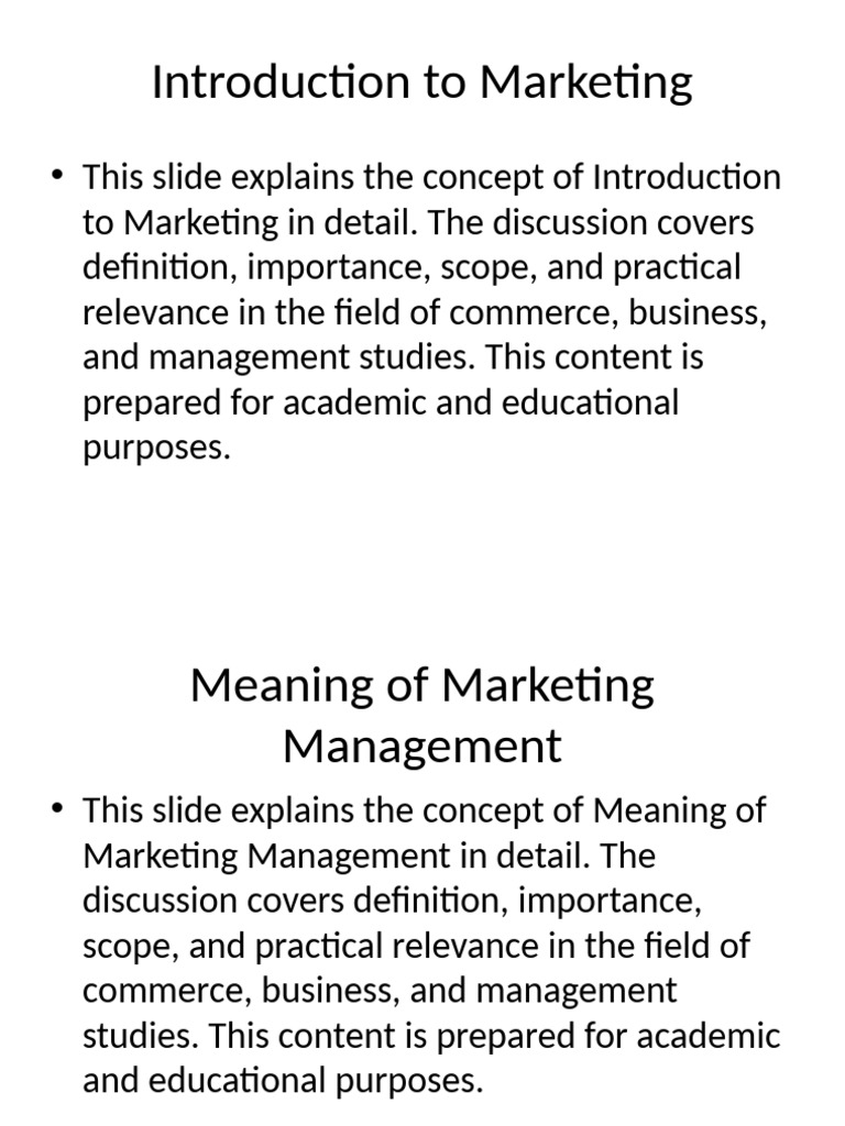 Basics of Marketing Management | PDF | Marketing | Market (Economics)
