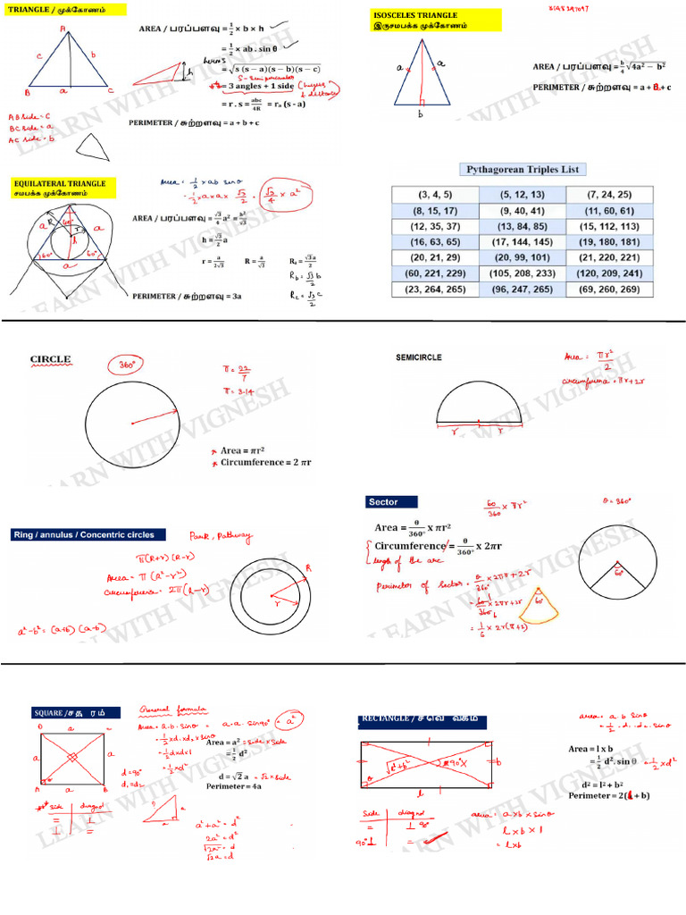 Mensuration Formulas | PDF