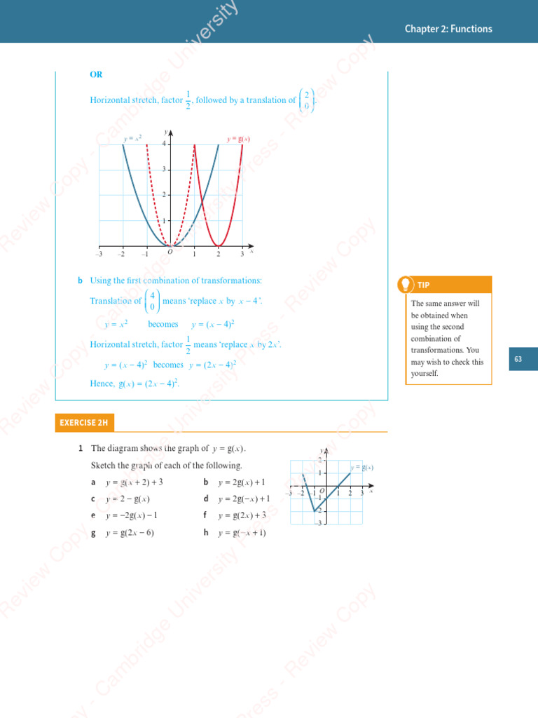 Horizontal Stretch, Factor 1 2, Followed by A Translation of 2 0 | PDF ...