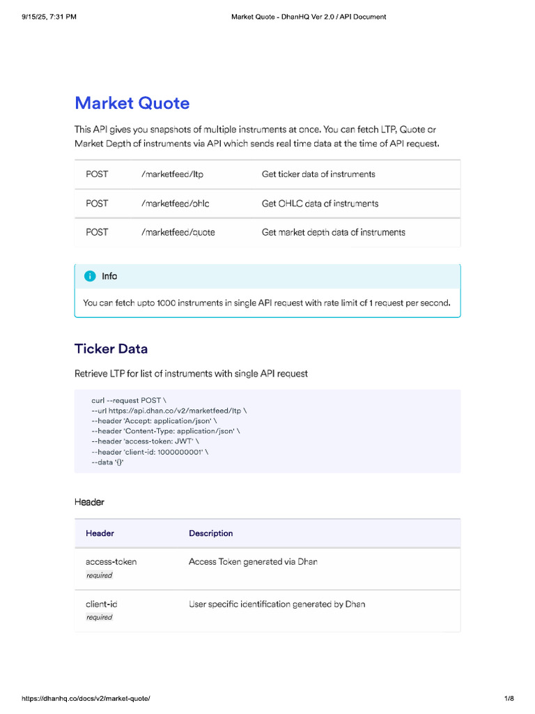 Market Quote | PDF