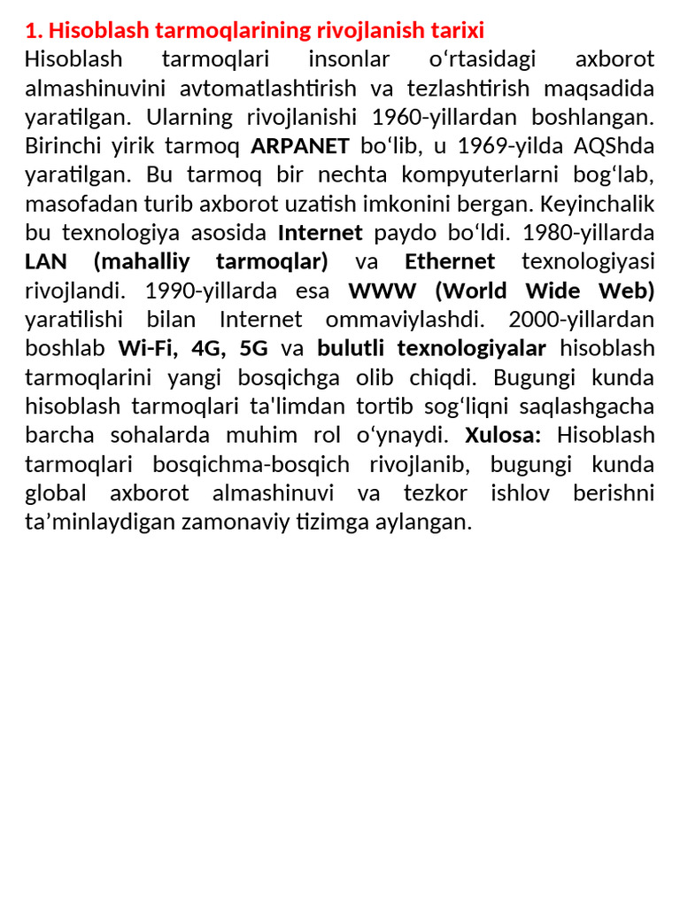 KT Javoblar | PDF