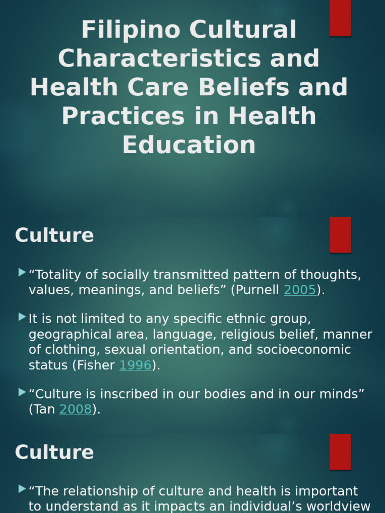 Filipino Culture and Health Beliefs | PDF