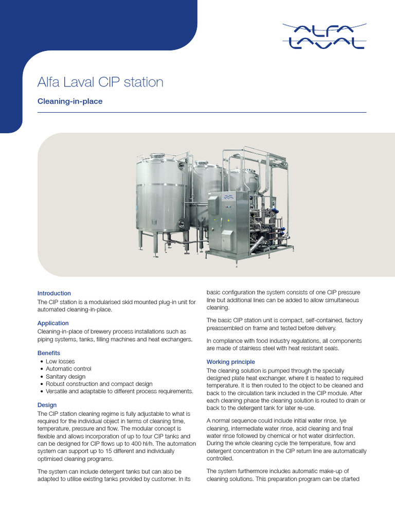 Cip Station | PDF | Heat Exchanger | Automation