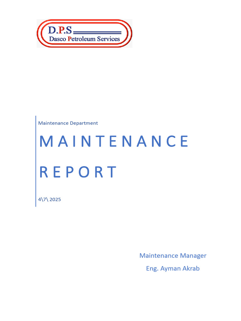 Comprehensive Maintenance Report 2025 | PDF | Brake | Pump