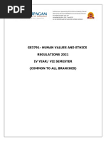 GE3791 Human Values and Ethics Syllabus | PDF | Secularism | Democracy