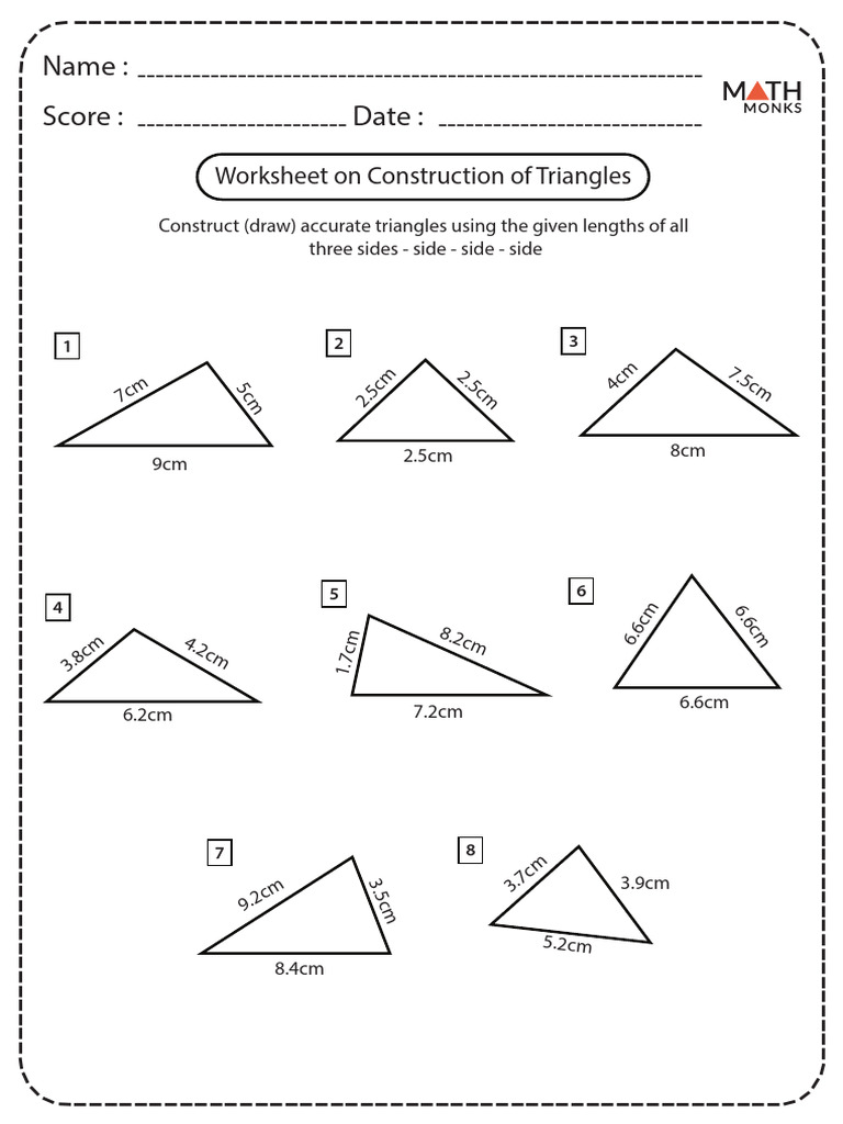 Triangle Construction Worksheet | PDF