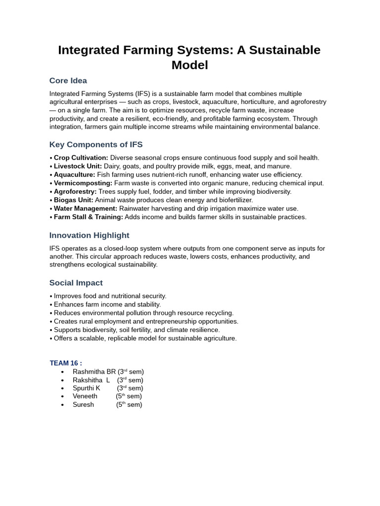 Integrated Farming Systems | PDF