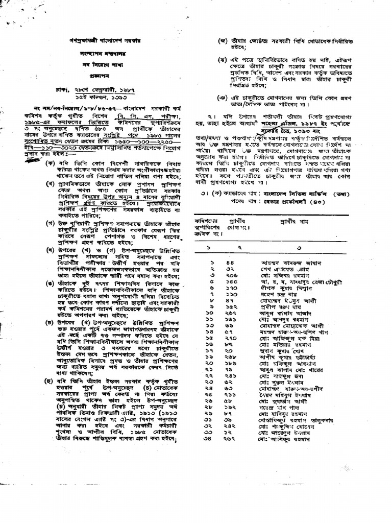 7th Appointment Bcs | PDF