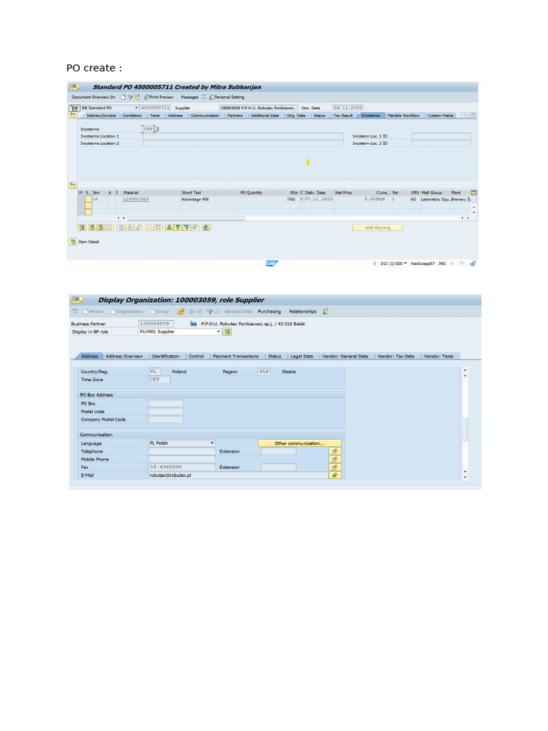 PO Create | PDF