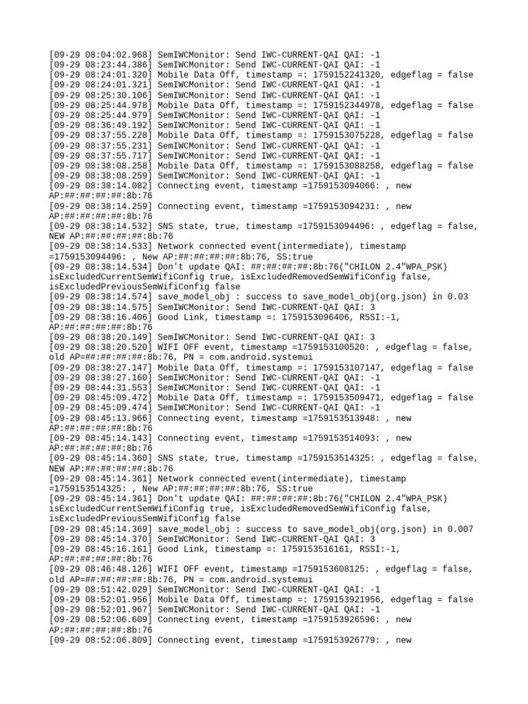 Mobile Data and WiFi Connection Logs | PDF | Computer File Formats