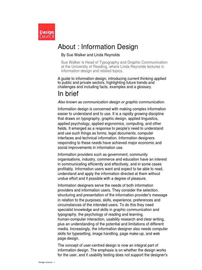 Information Design | PDF | Usability | Design