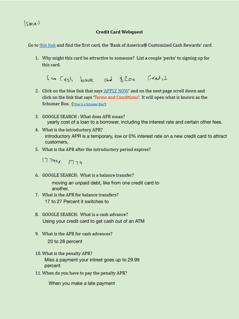25 - Comparing Credit Cards | PDF