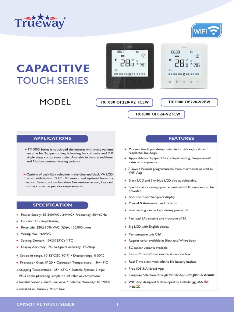 Capacitive Touch Thermostat Features | PDF | Thermostat | Ios
