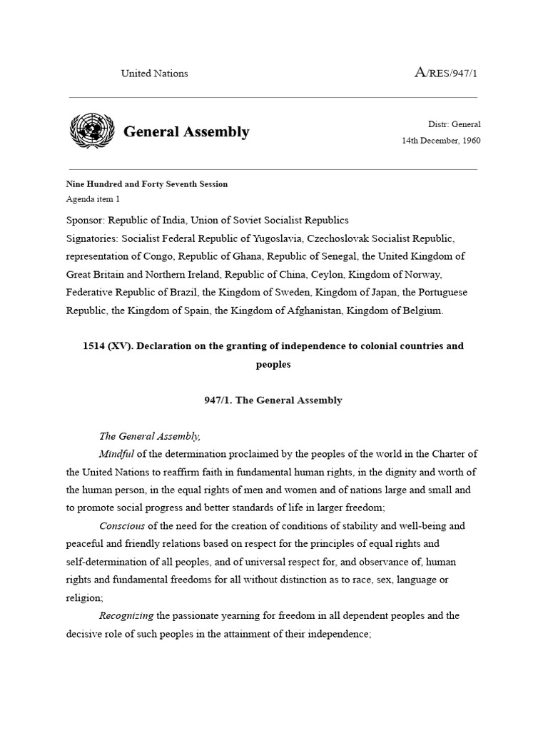 Resolution 1.0 | PDF | United Nations | International Relations
