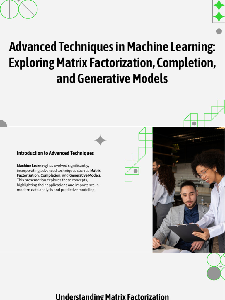 Slidesgo Advanced Techniques in Machine Learning Exploring Matrix Factorization Completion and ...