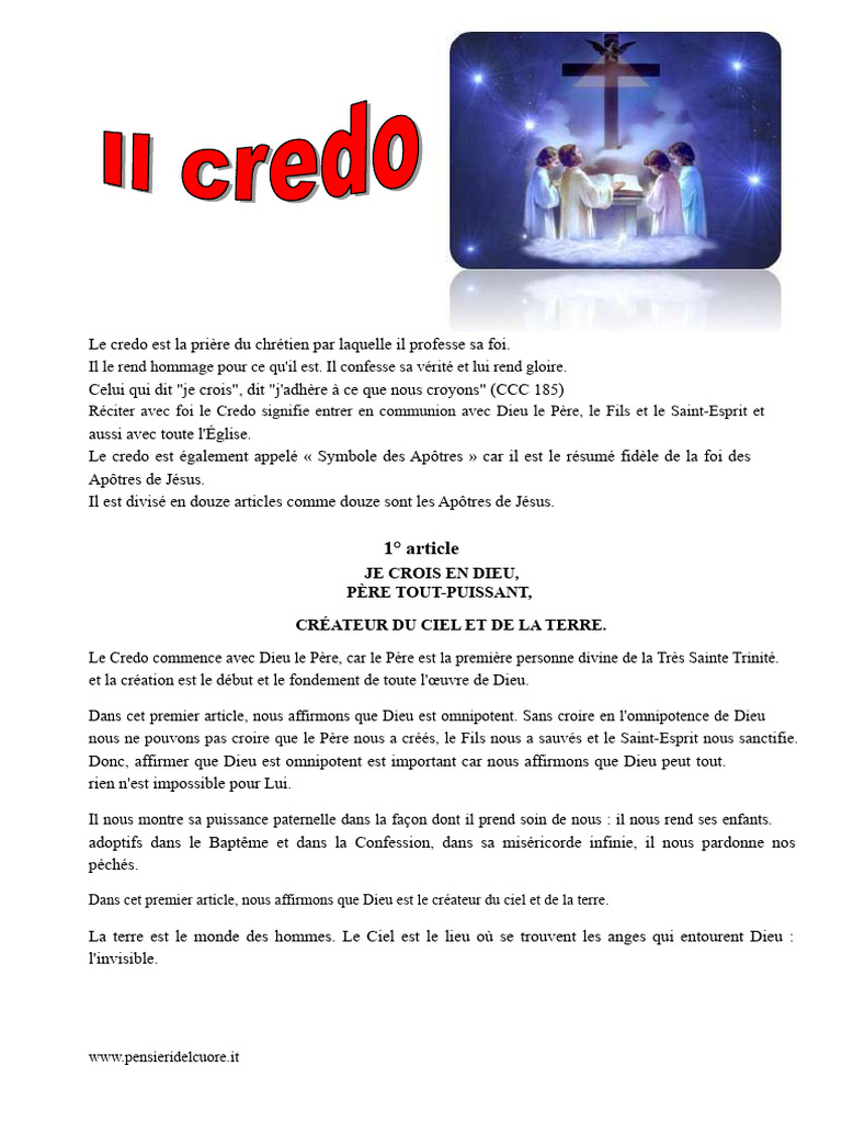 Comprendre le Credo chrétien | PDF | Marie, mère de Jésus | Église ...