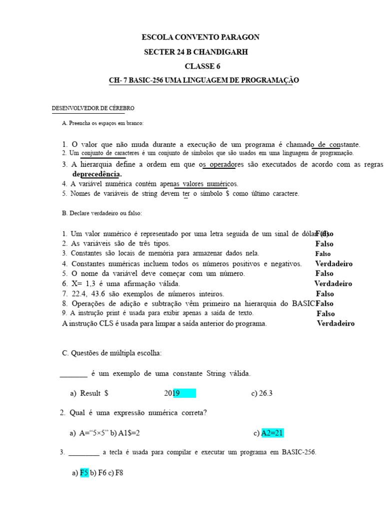 Cap-7-BÁSICO-256-UMA-LINGUAGEM DE PROGRAMAÇÃO | PDF | Basic | Exponenciação