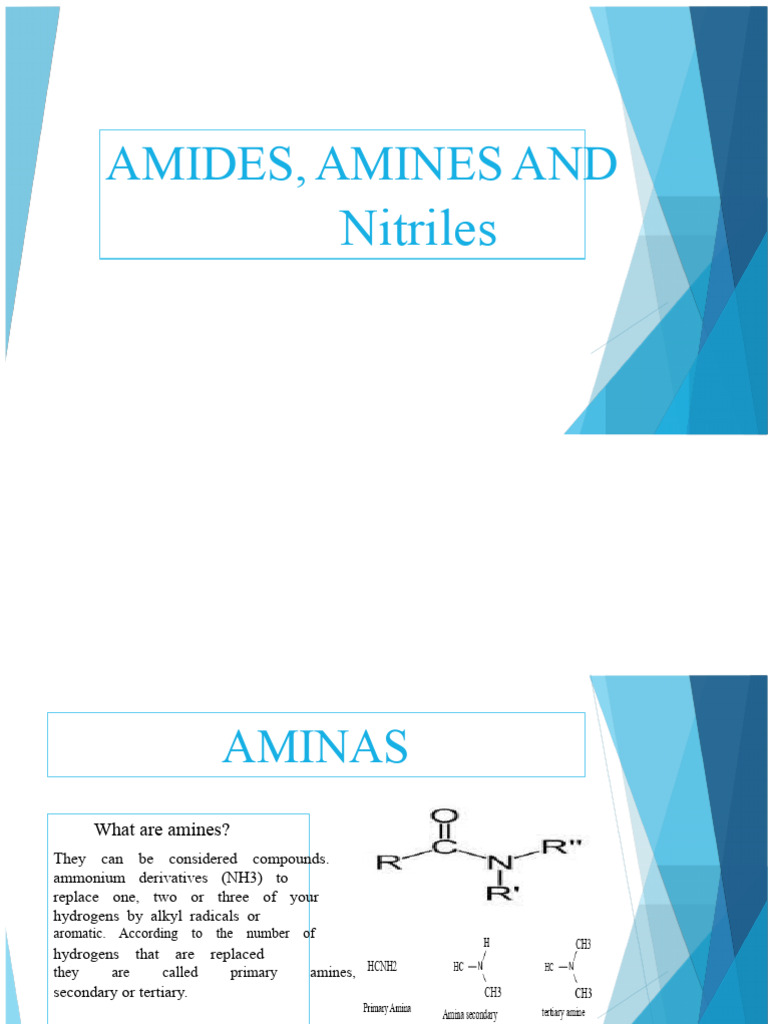 Amines, Amides and Nitriles | PDF | Amine | Amide