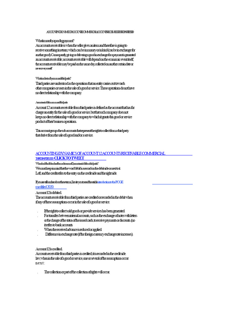 Accounts Receivable Dynamics Explained | PDF | Debits And Credits ...