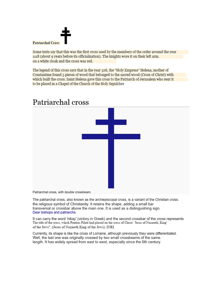 Patriarchal Cross | PDF